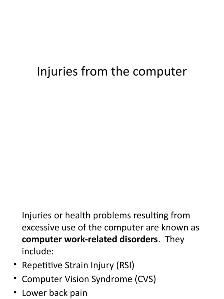 Injuries From The Computer | PDF | Diseases And Disorders | Clinical ...