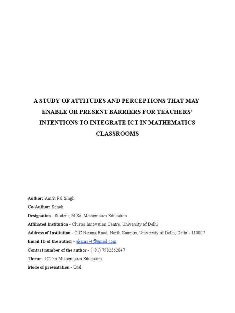 (Research Paper) A Study of Attitudes by Amrit Pal Singh | PDF ...