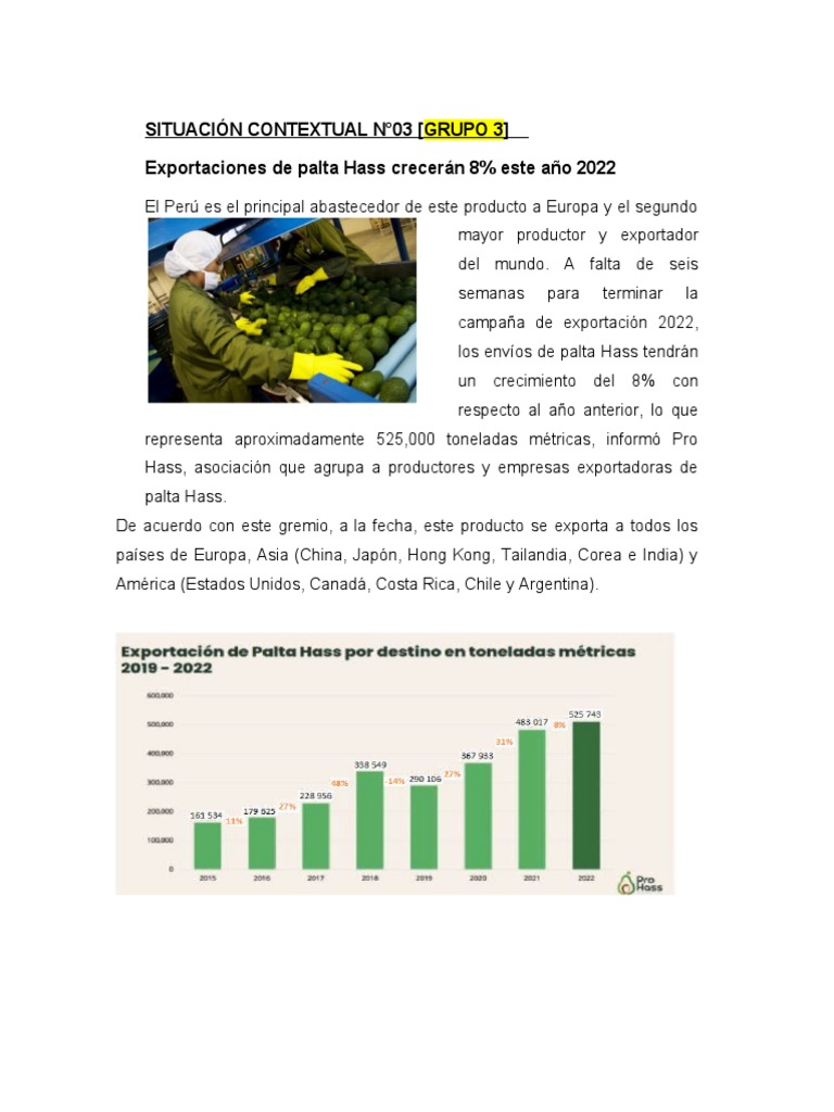 Pensamiento en Acción 07 Tarea | Descargar gratis PDF | Aguacate | Exportaciones
