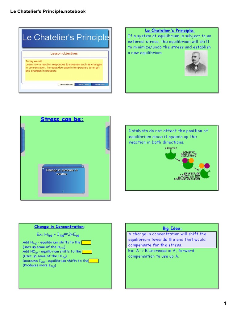 Le Chatelier's Principle | PDF | Chemical Equilibrium | Nature