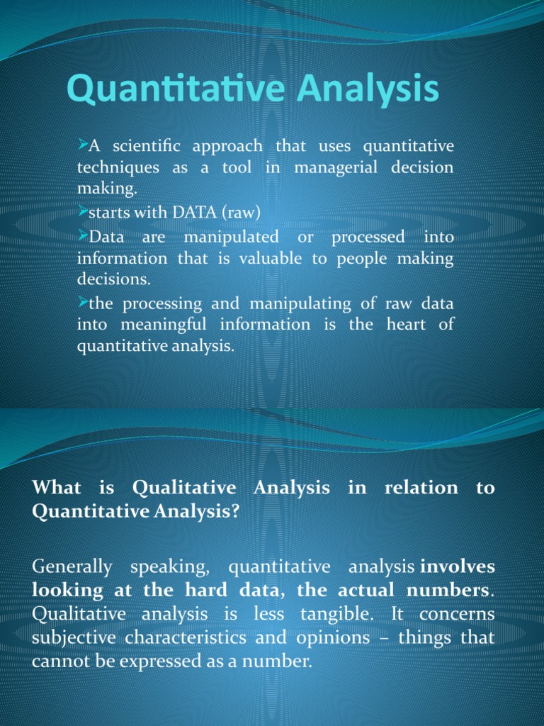 Intro Quantitative Analysis | PDF | Statistics | Quantitative Research