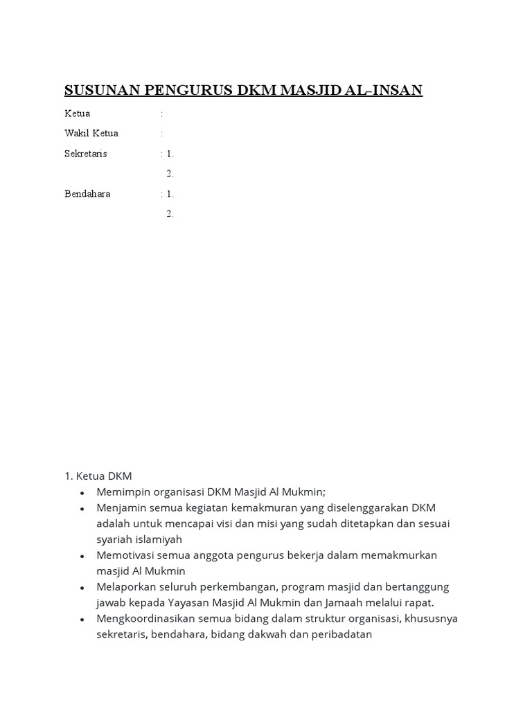 Struktur Kegiatan DKM | PDF