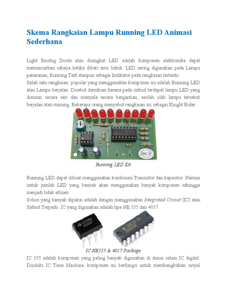 Skema Rangkaian Lampu Running LED Animasi Sederhana | PDF | Metode ...