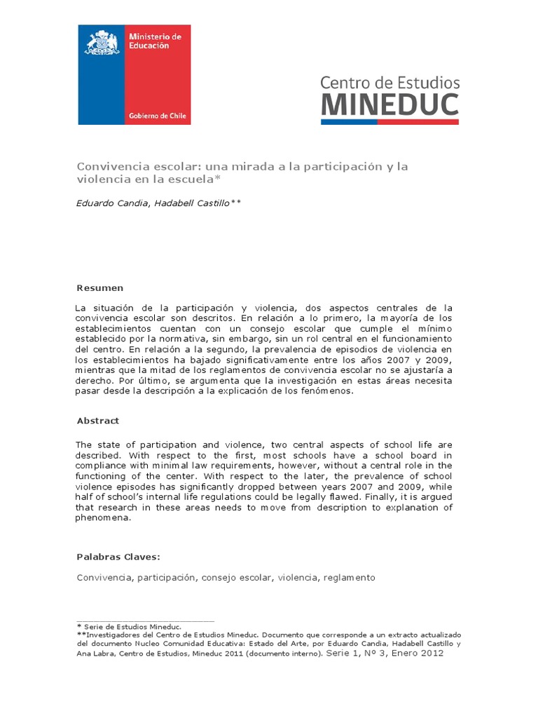 Convivencia Escolar MINEDUC | PDF