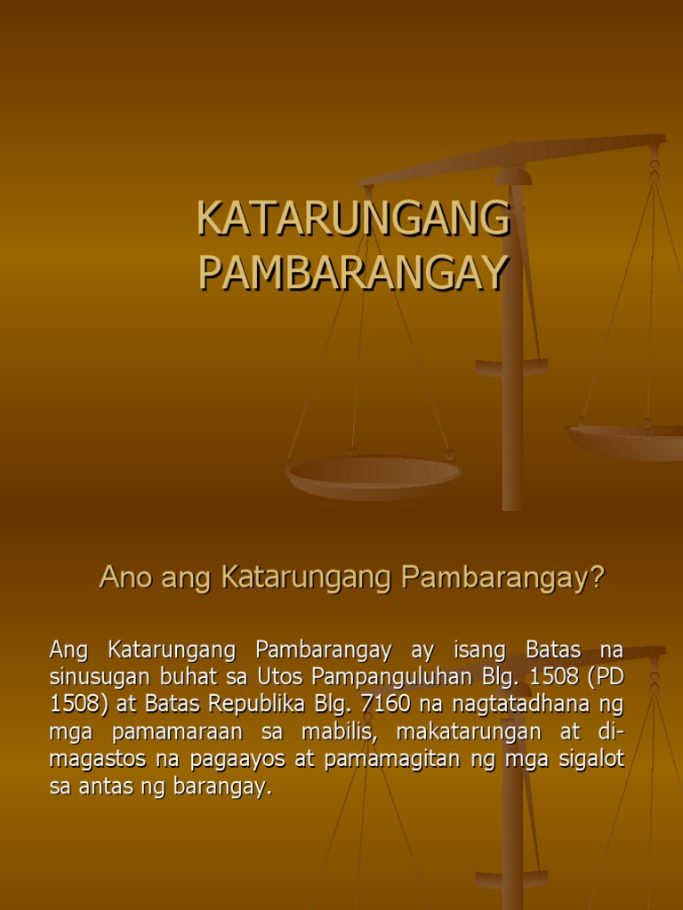 Katarungang Pambarangay | PDF