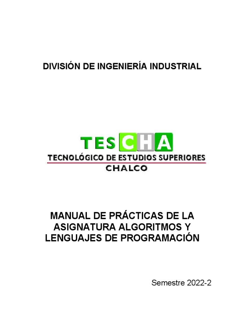 Manual De Practicas Algoritmos Original 1 C Unidades 4 Pdf Lenguaje De 