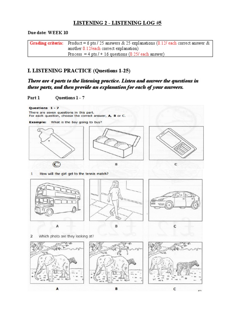 LISTENING LOG 05 - Listening Log-Tasks | PDF | Human Communication ...