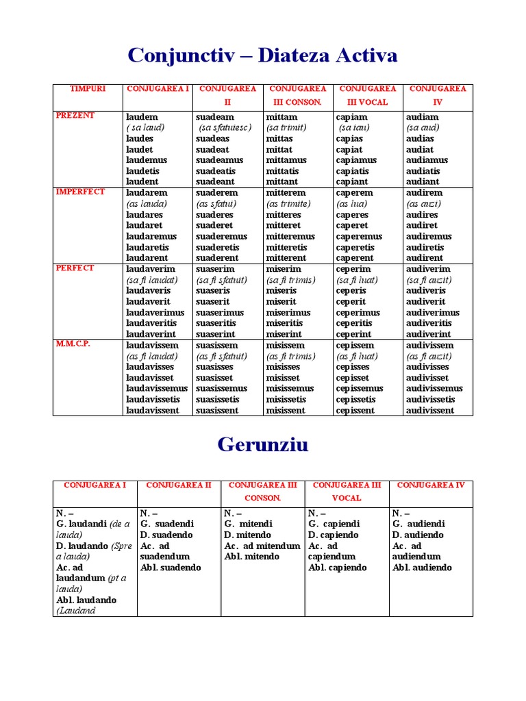 Gramatica Limbii Latine Conjunctiv+gerunziu | PDF