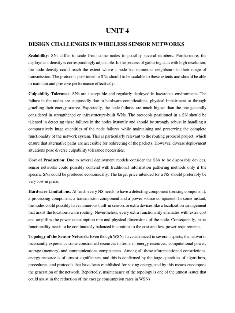 Unit 4 | Download Free PDF | Wireless Sensor Network | Information And ...