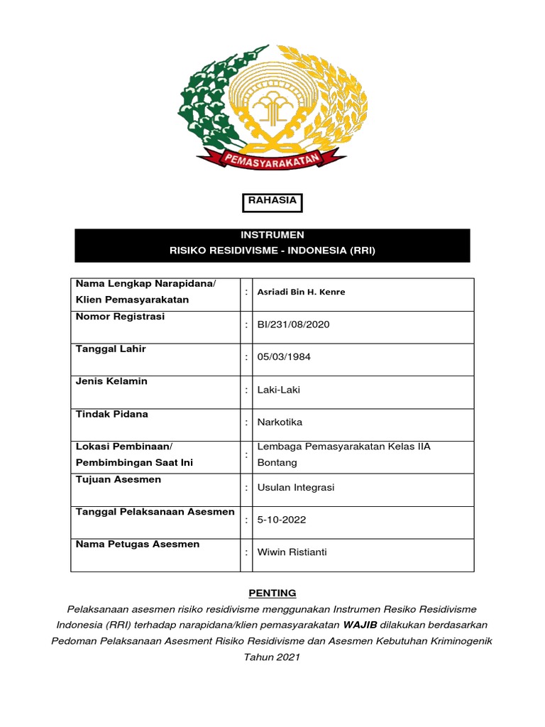 Asriadi - Asesmen RRI (2022) | PDF