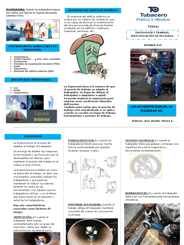 Platica 5 Minutos ERGONOMÍ EN EL TRABAJO. | PDF | Factores humanos y ...