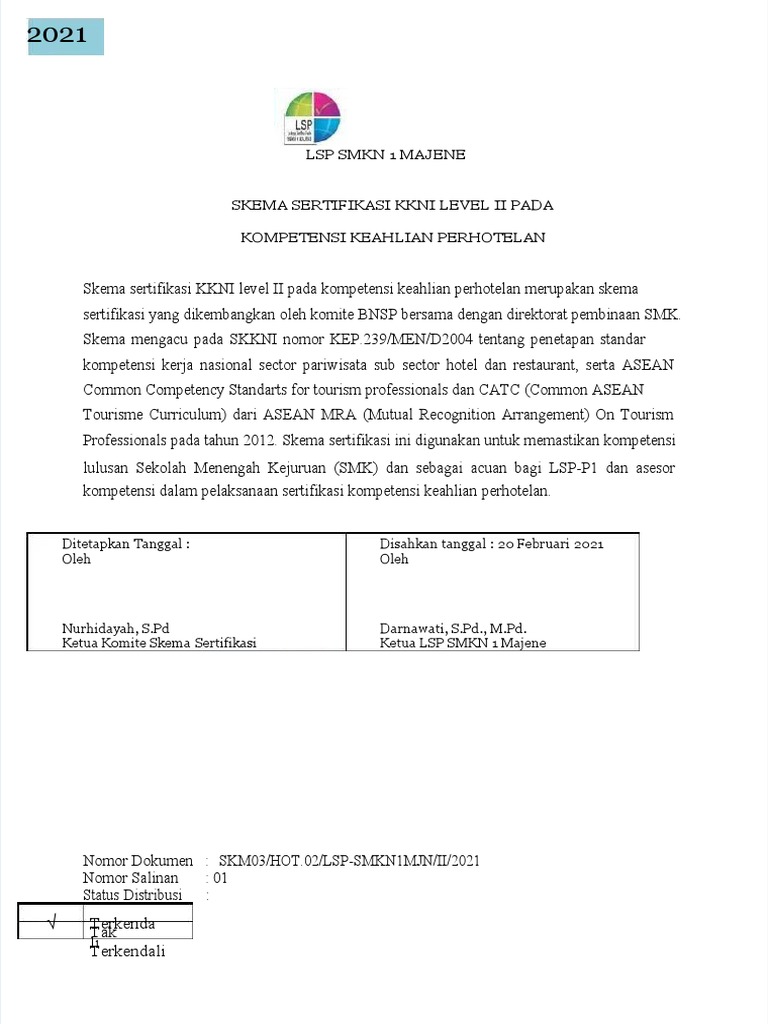 Sertifikasi KKNI Level II Perhotelan | PDF
