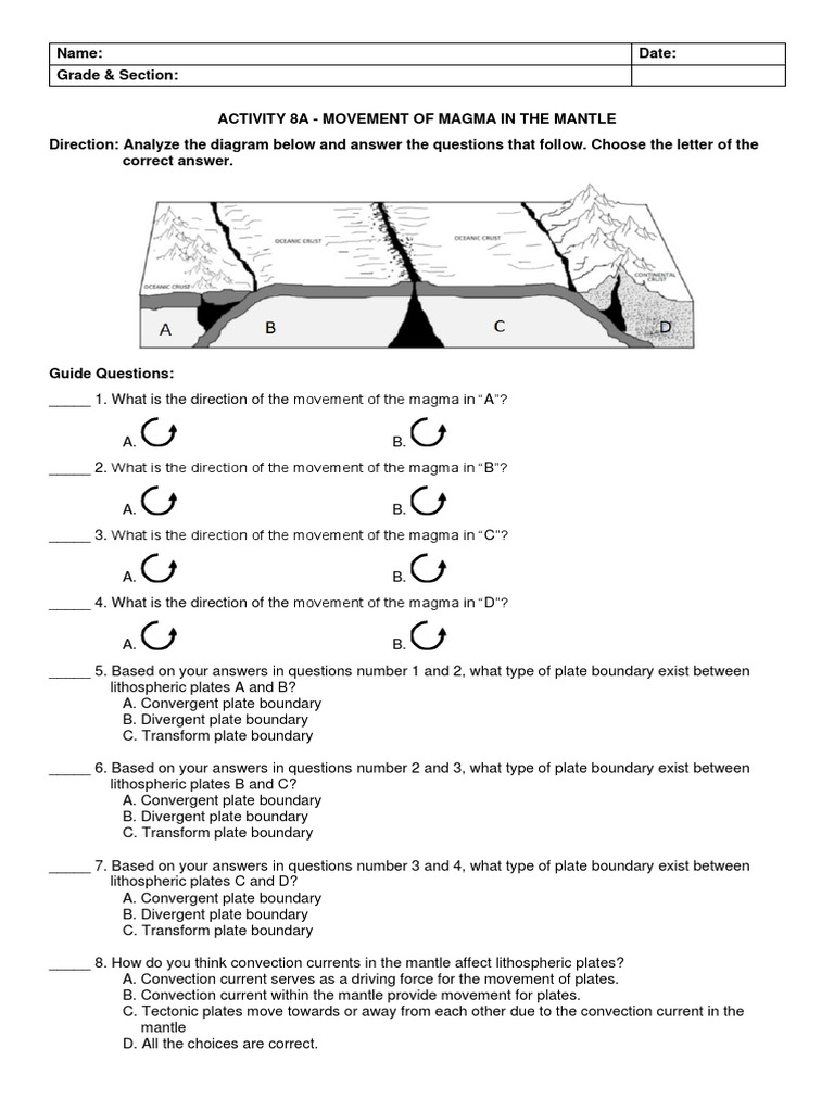 Activity 8d. convection current | PDF | Plate Tectonics | Geophysics