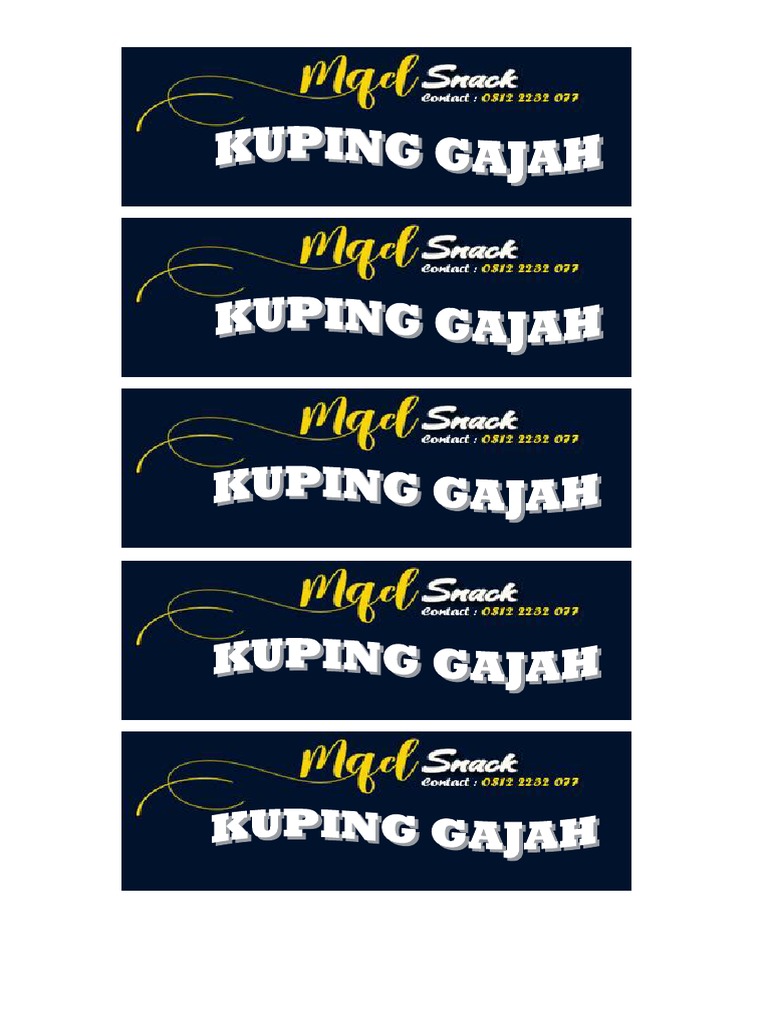 KUPING GAJAH Label | PDF