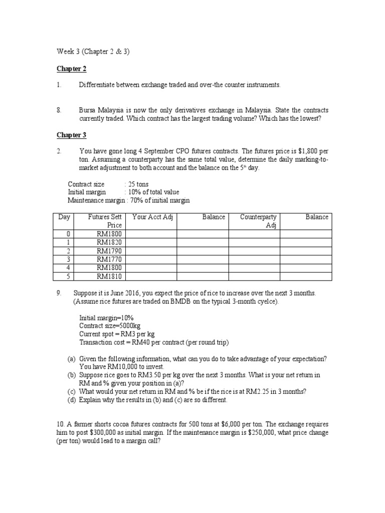 Financial Derivative (T2 Ans) | PDF | Futures Contract | Margin (Finance)