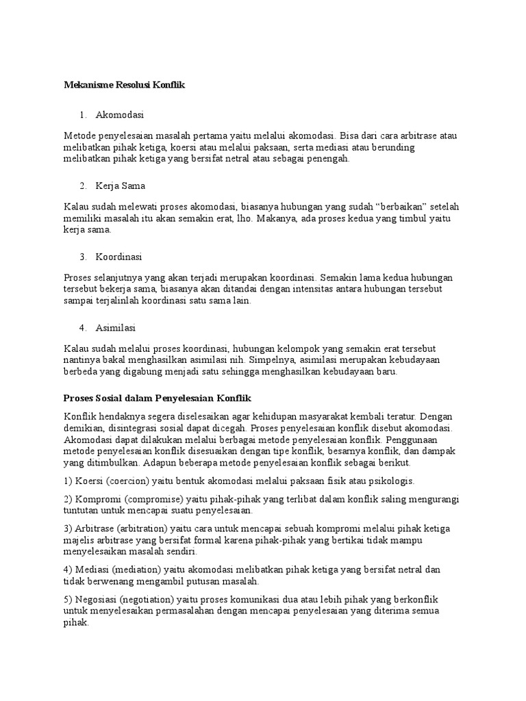 RESOLUSI KONFLIK | PDF