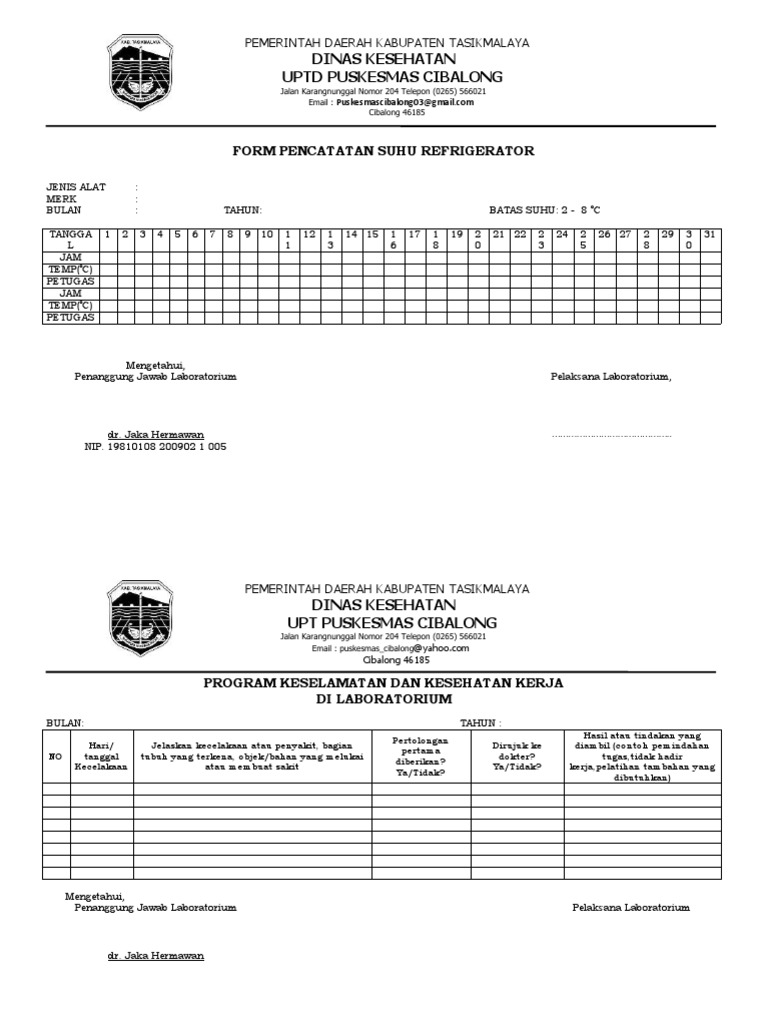 Form Pencatatan Refrigerator | PDF