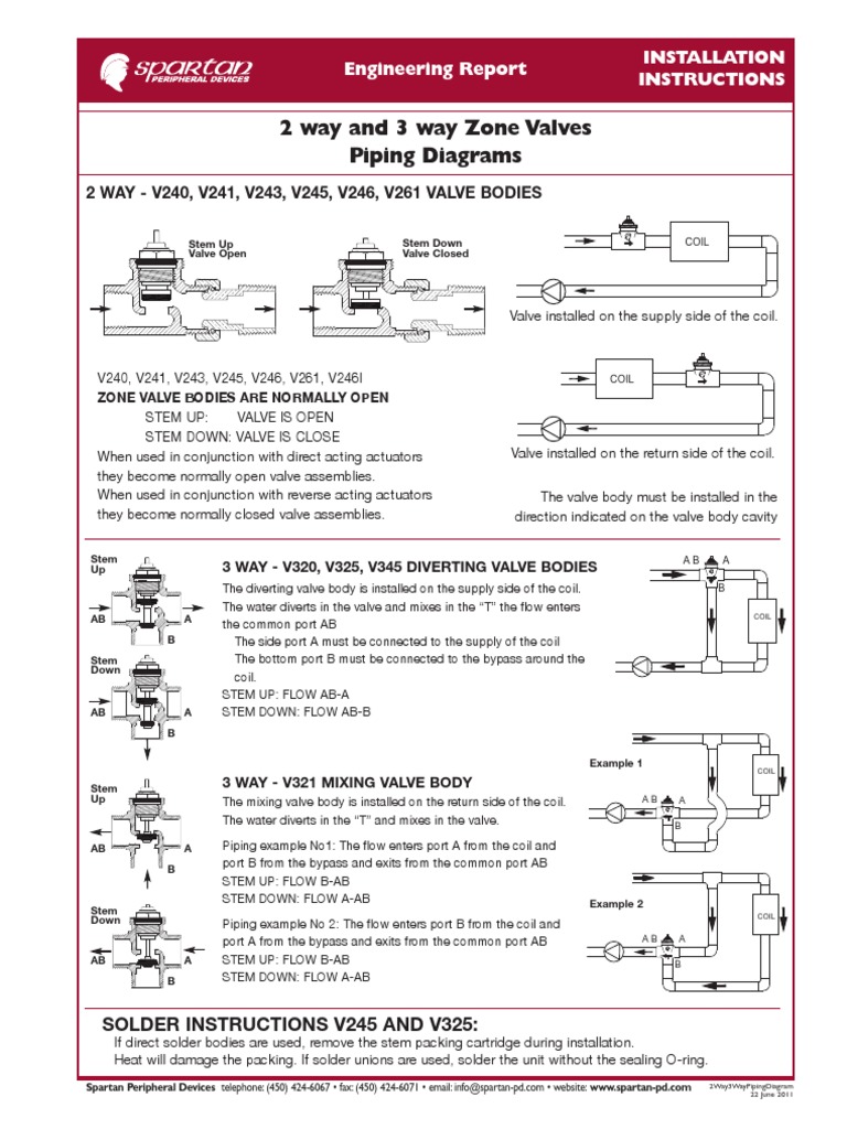2 Way 3 Way Piping Diagram | PDF | Valve | Mechanical Engineering