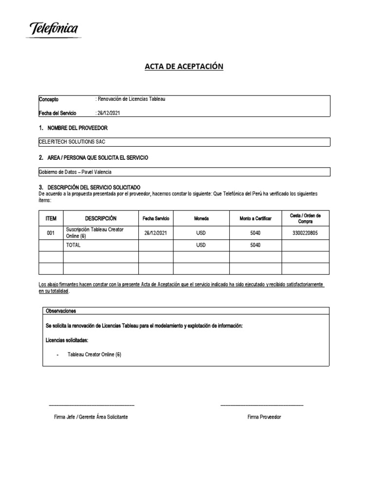Modelo Acta de Aceptación 2021 VF - Dic | PDF