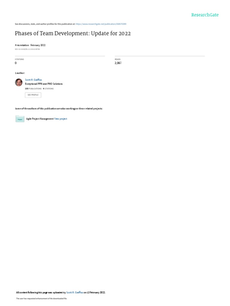 Scott M Graffius - Phases of Team Development - v2022 | PDF