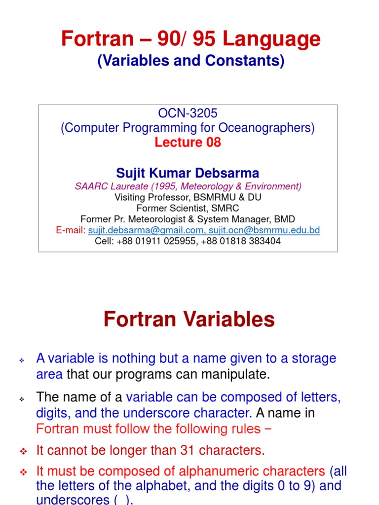 Fortran Vars&Constants | PDF | Variable (Computer Science) | Computer ... Fortran Vars&Constants | PDF | Variable (Computer Science) | Computer ...