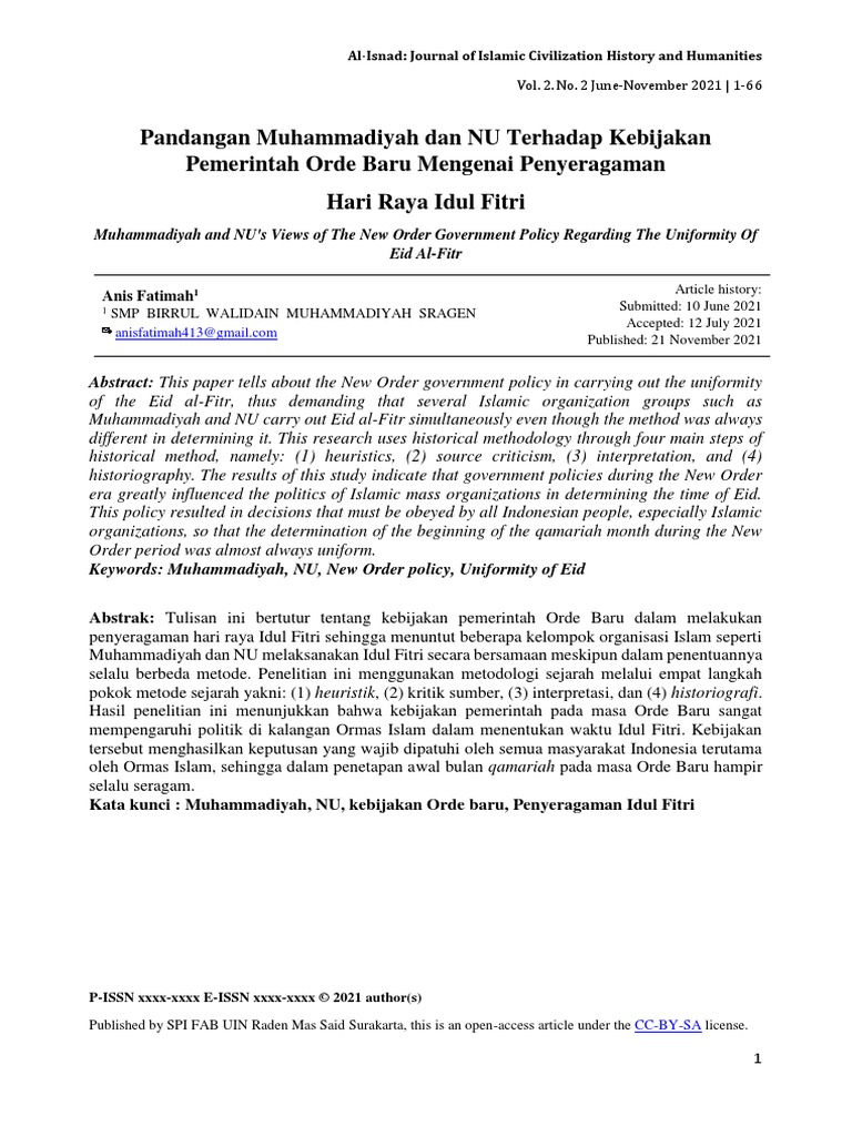 Pandangan Muhammadiyah Dan NU Terhadap Kebijakan | PDF | Islamic ...