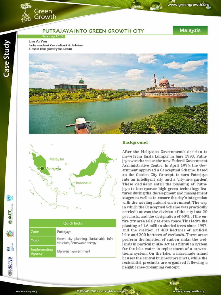 Malaysia Putrajaya-into-Green-Growth-City | PDF | Sustainable City ...