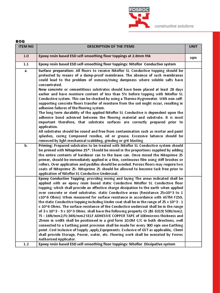 BOQ SL Cond Diss | PDF | Paint | Epoxy