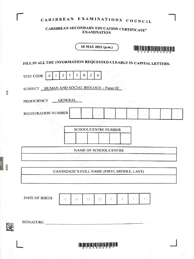 HSB Paper 2: Blood and Health Issues | PDF