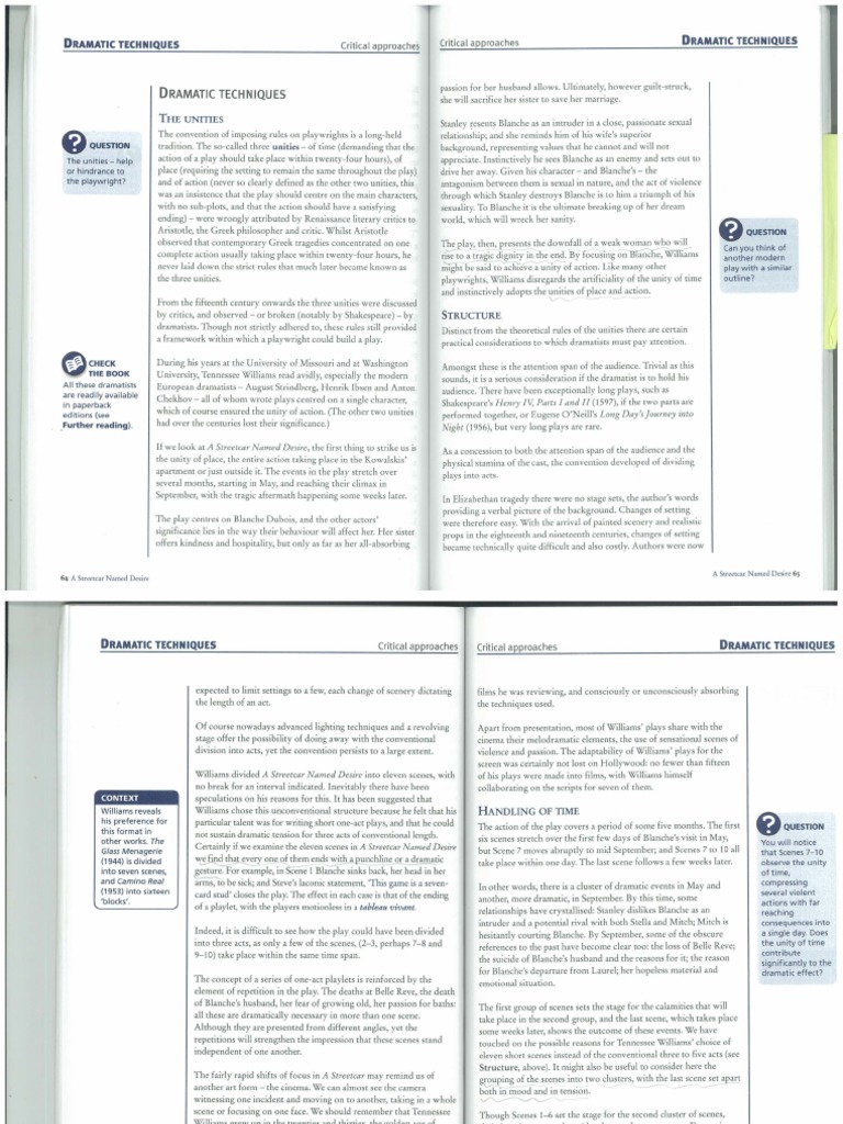 Streetcar Dramatic Techniques | PDF