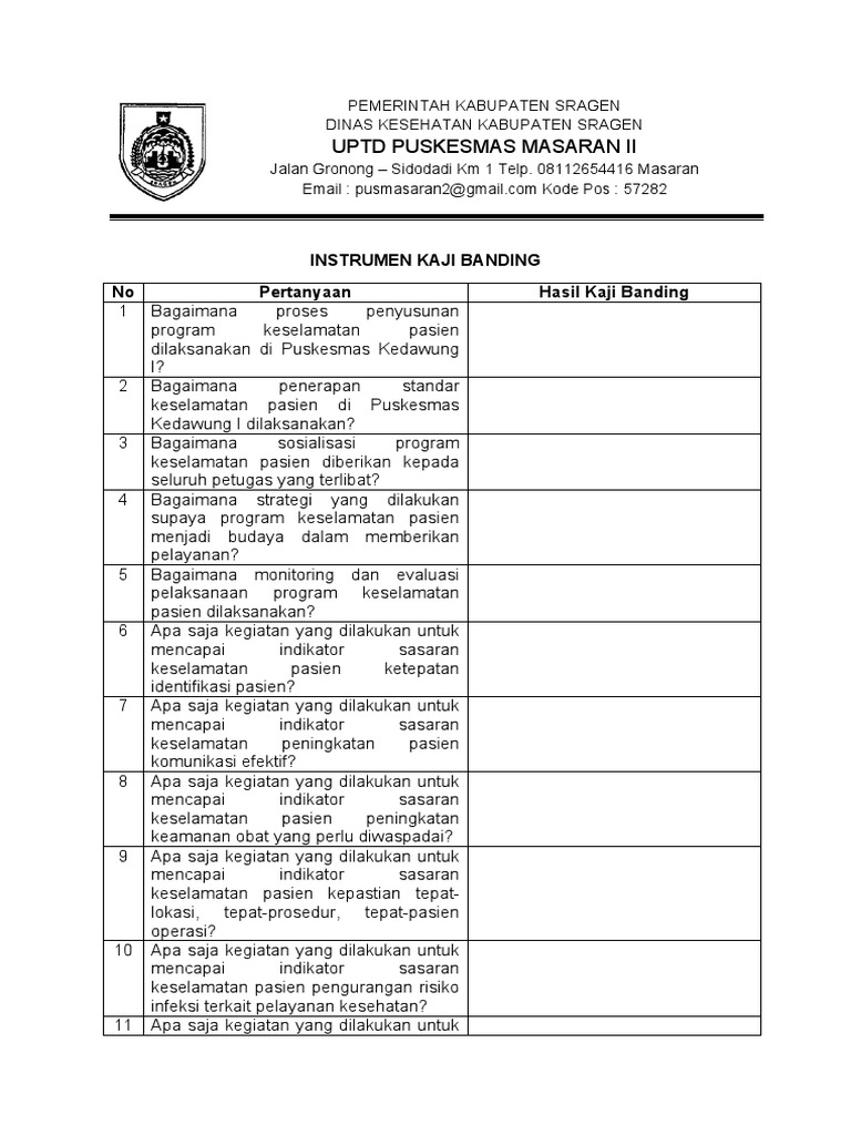 Instrumen Kaji Banding KP 2022 | PDF