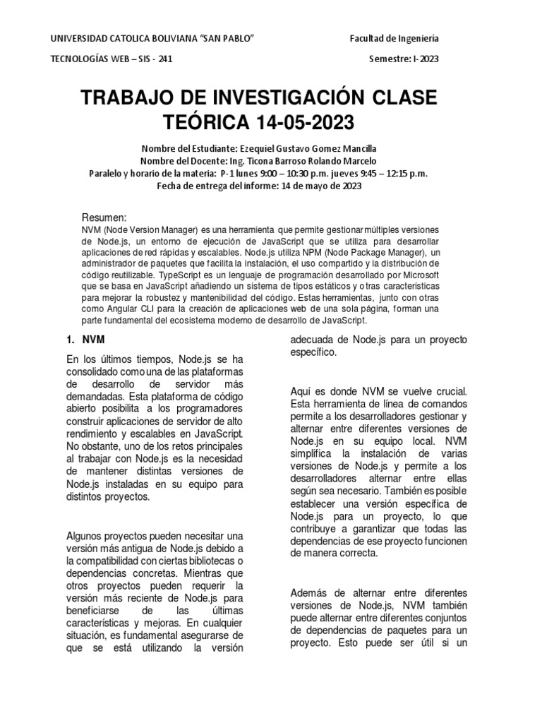 Investigacion Gomez Ezequiel | PDF | Script Java | Software de la aplicacion