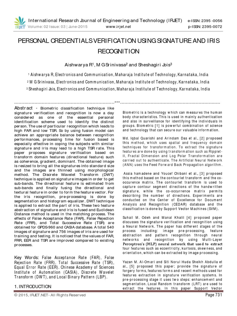 Irjet V2i396 | PDF | Biometrics | Image Segmentation