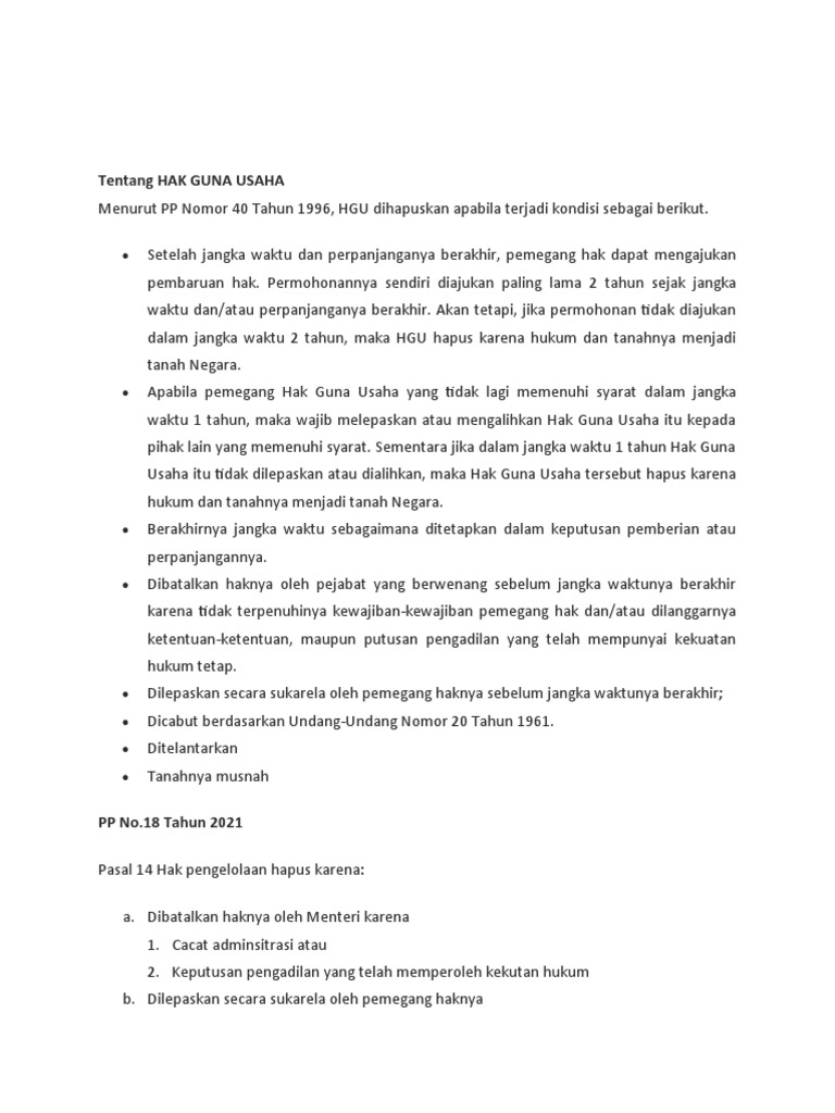 Tentang HAK GUNA USAHA | PDF