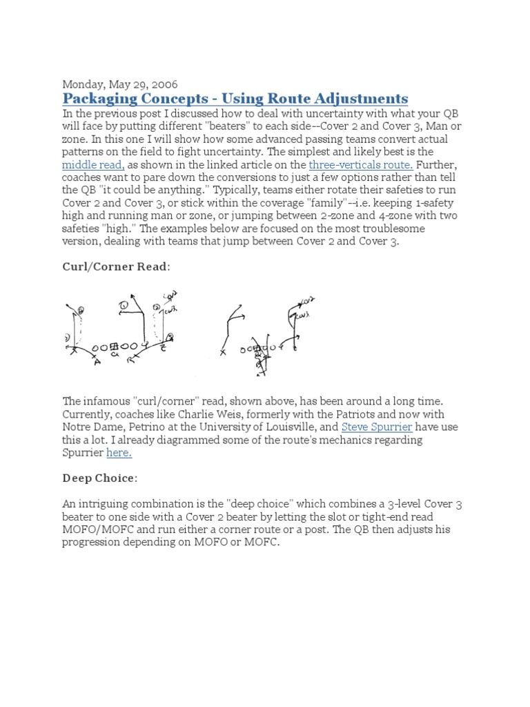 Advanced Football Route Concepts | PDF | Team Sports | American ...