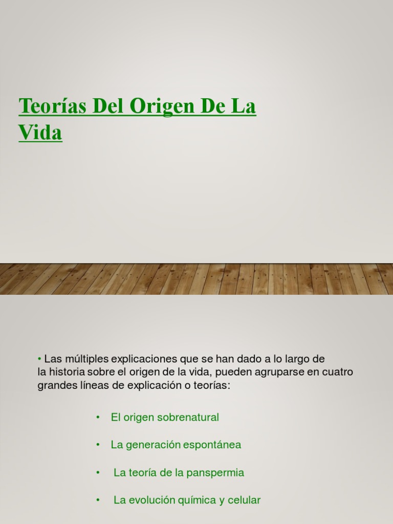 Cuatro Teorías del Origen de la Vida | PDF