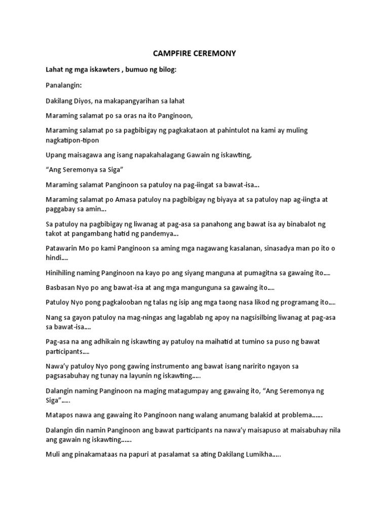 Campfire Ceremony | PDF