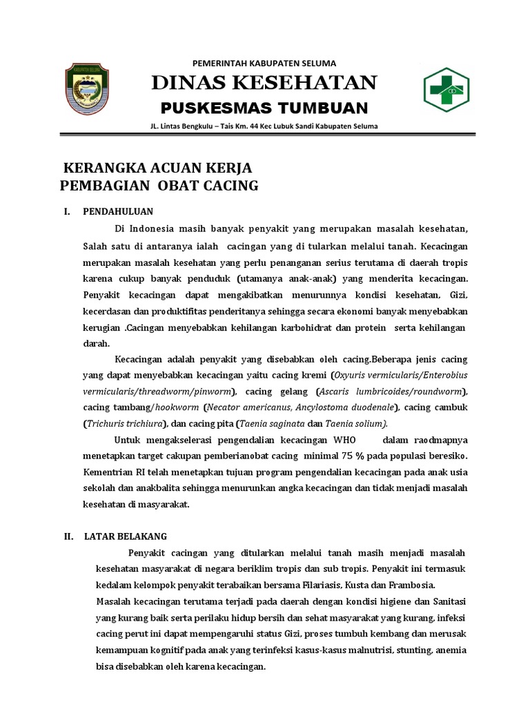 Kak Pemberian Obat Cacing 2023 | PDF