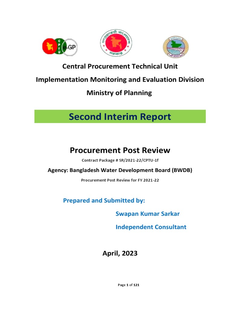 Second Interim Report v2 | PDF | Procurement | Consultant