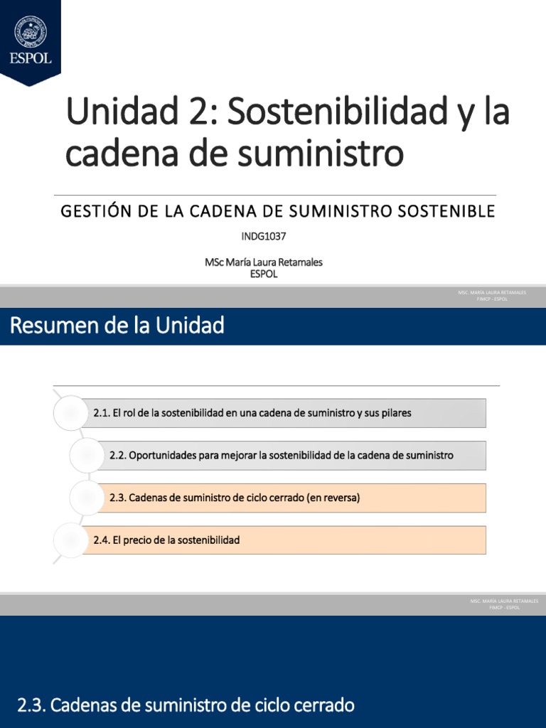 Unidad 2 - Sostenibilidad y la Cadena de Suministro - Parte II | PDF | Residuos | Marketing