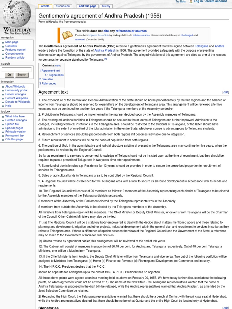 Gentlemen's Agreement 1956 | Government Information | Politics