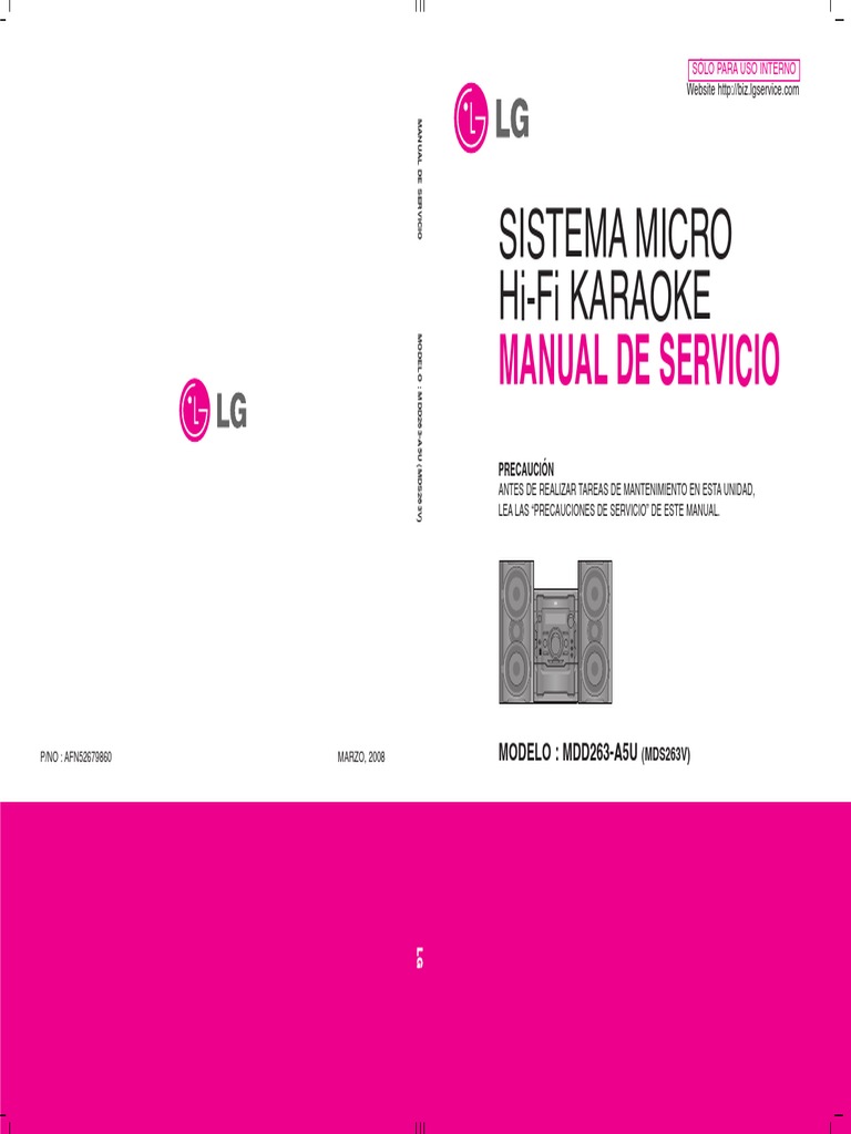 Sistema Micro Hi-Fi Karaoke: Manual de Servicio | PDF | Electricidad | USB