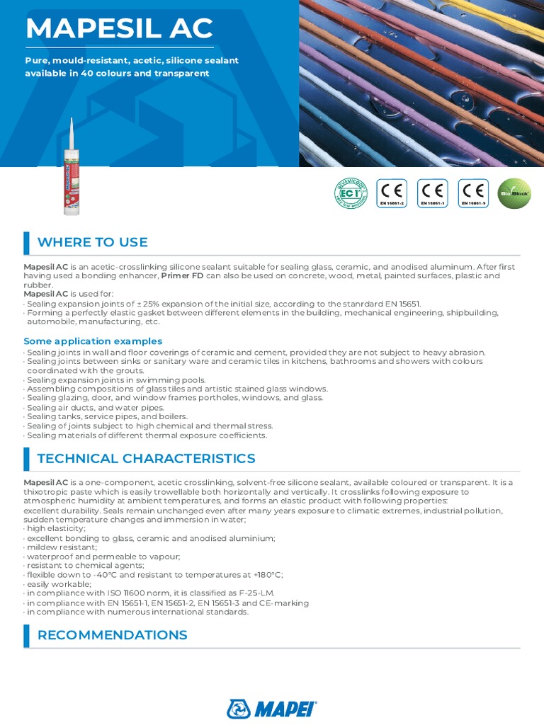 Mapesil-Ac en | PDF | Silicone | Glasses