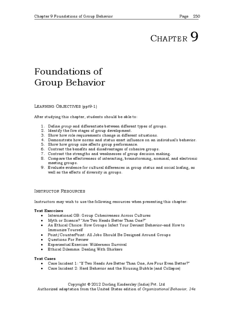 C Foundations of Group Behavior: Hapter | PDF | Conformity | Decision Making