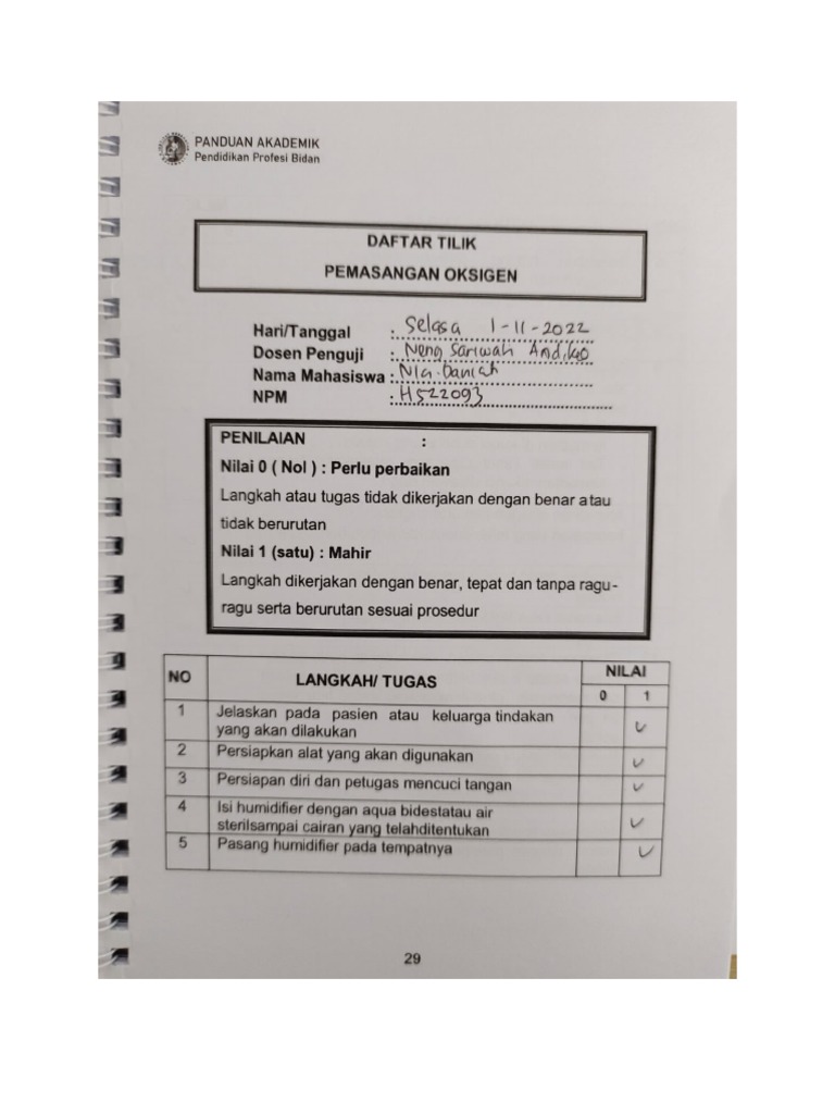 Daftar Tilik Ujian | PDF