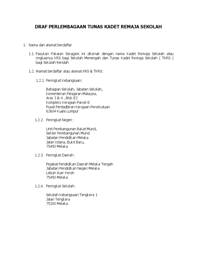 PERLEMBAGAAN TKRS | PDF