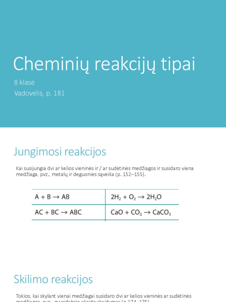 Cheminiu Reakciju Tipai | PDF