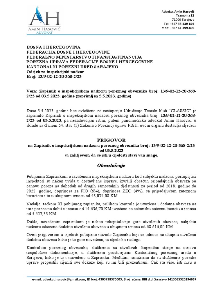 Prigovor UG Classic - PU KS | PDF