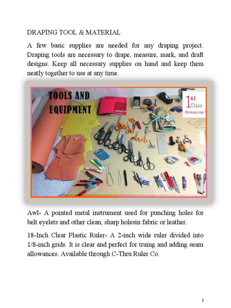 Draping Tools | PDF | Seam (Sewing) | Dress