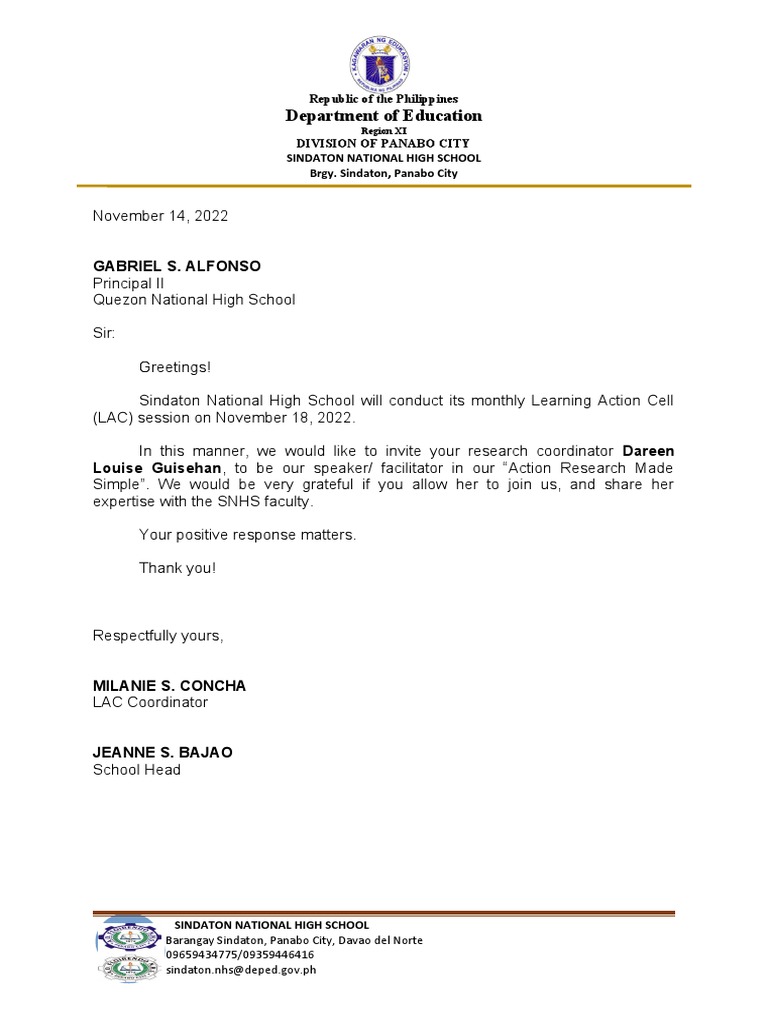 Letter Request Speaker | PDF